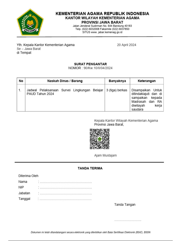 Jadwal Sulingjar PAUD 2024 | PDF