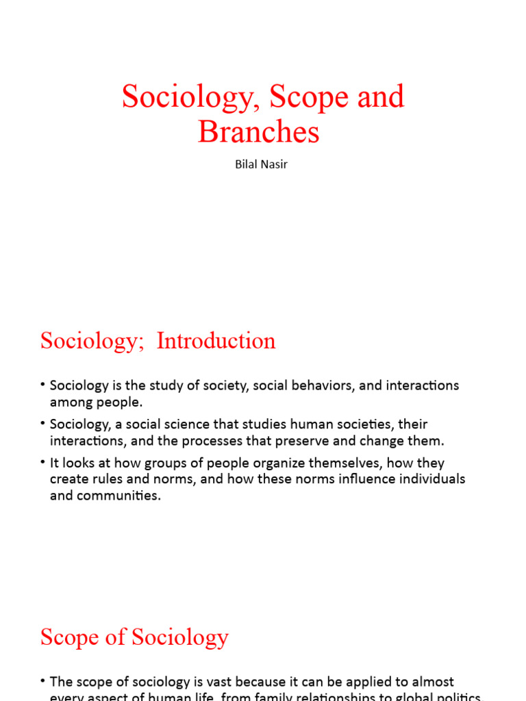 Sociology Its Scope and Definitions | Download Free PDF | Sociology | Health Equity