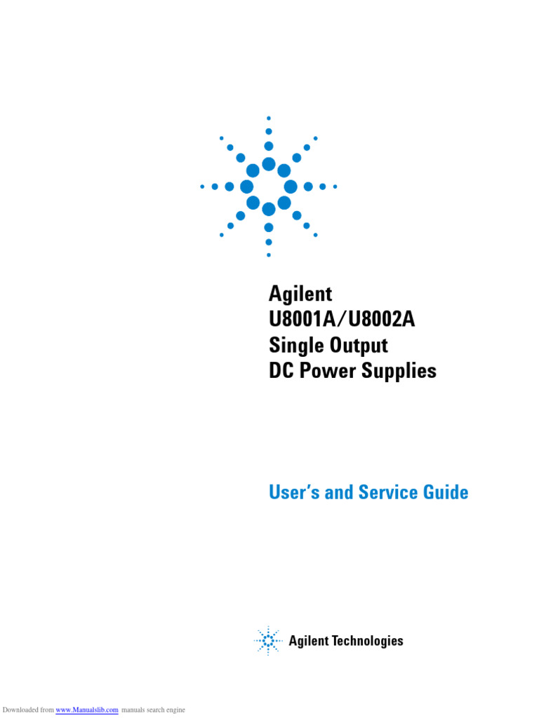 Agilent U8001A/U8002A Single Output DC Power Supplies: User's and ...