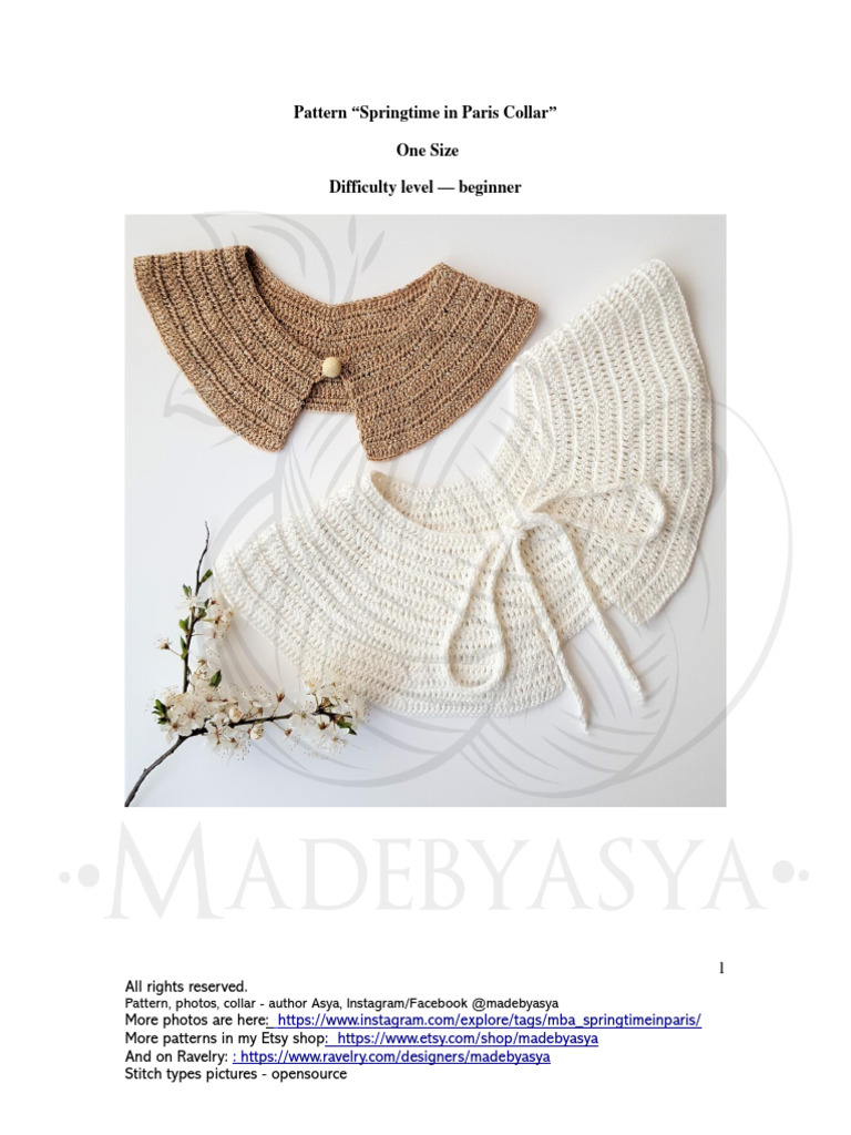 Springtime in Paris Collars | PDF | Crochet | Figured Fabrics