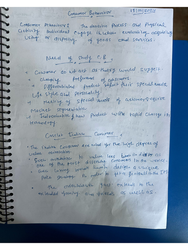 Consumer behaviour notes | PDF