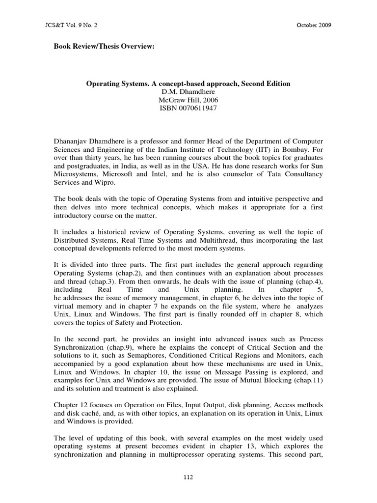 Operating Systems A Concept Based Approa Pdf Operating System Kernel Operating System 