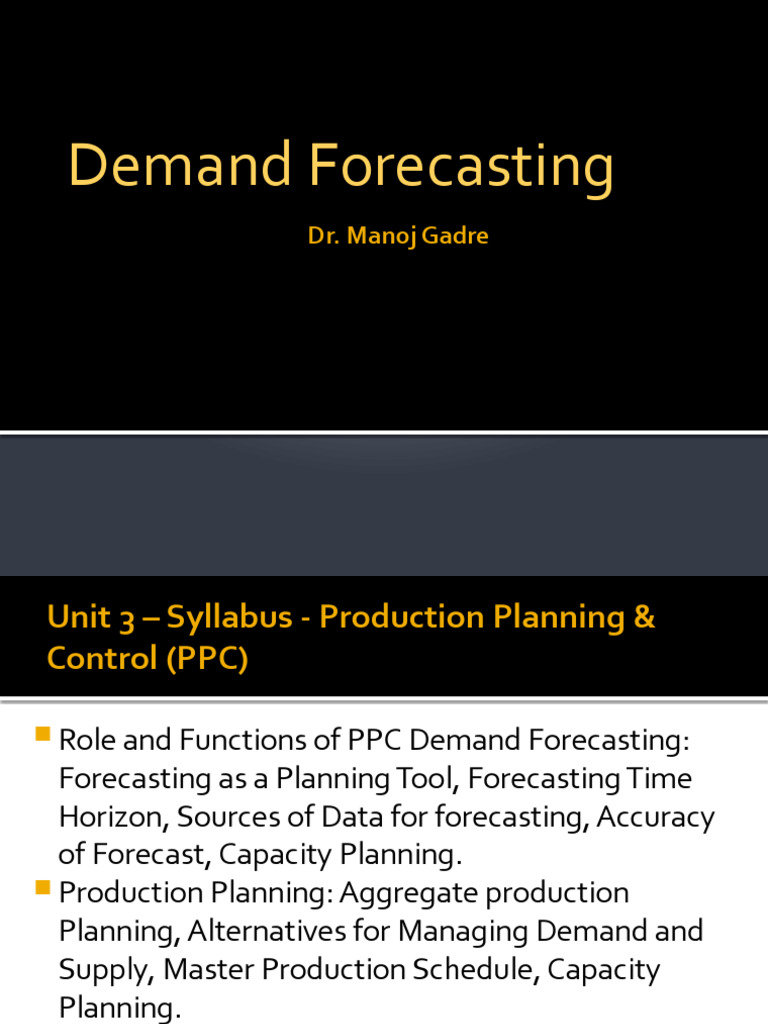 Chapter 3 - Demand Forecasting | PDF | Forecasting | Statistical Analysis