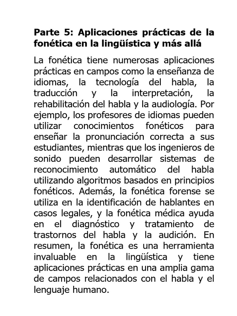 Aplicaciones Prácticas de la Fonética | PDF
