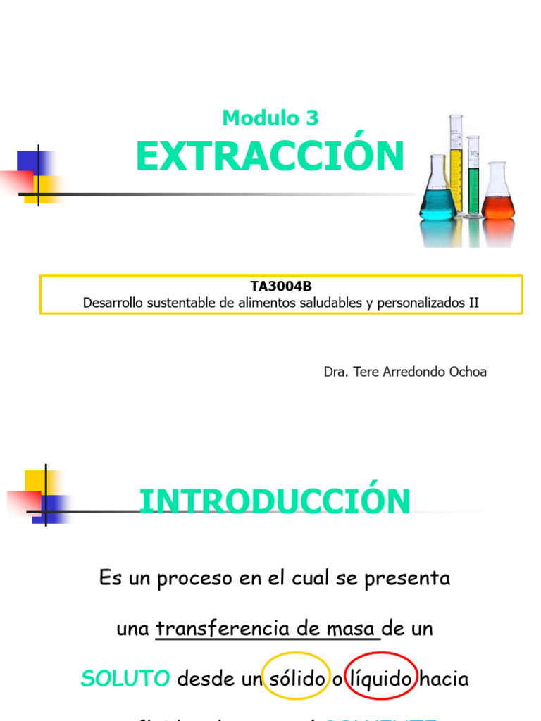 EXTRACCIÓN - Clase | PDF | Solvente | Química