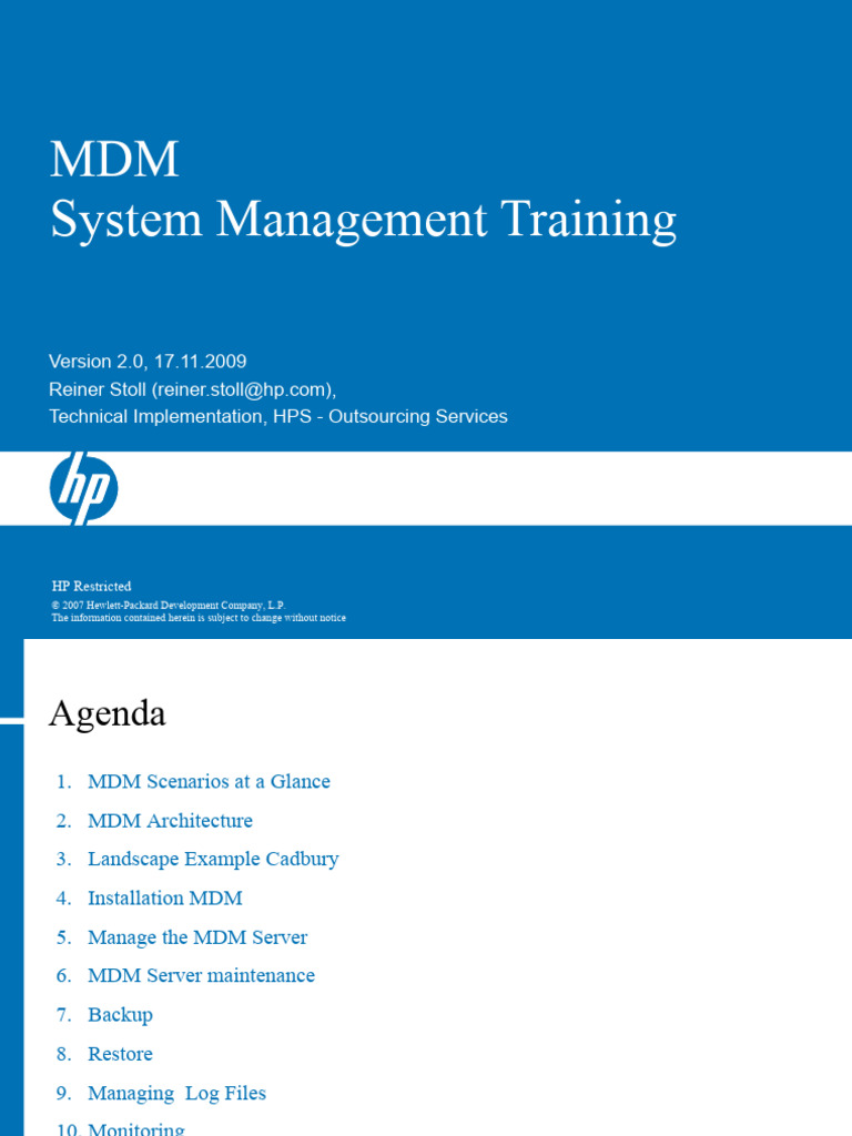 MDM System Management Training | PDF | Directory (Computing) | File System