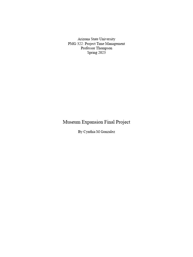 PMG 322 Museum Expansion Project Final | PDF