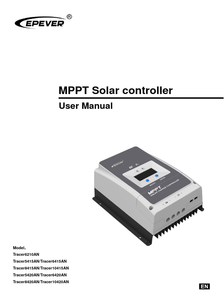 Tracer-AN Series MPPT Controller Manual | PDF | Photovoltaics | Solar Panel