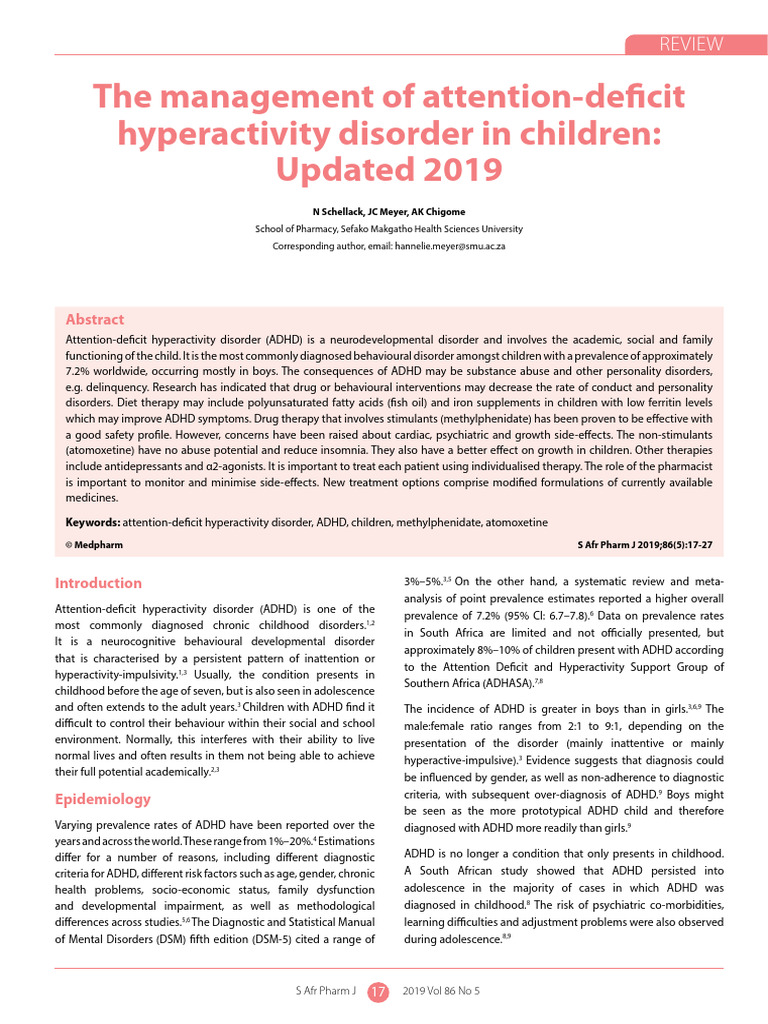 The Management of Attention-De | Download Free PDF | Attention Deficit ...