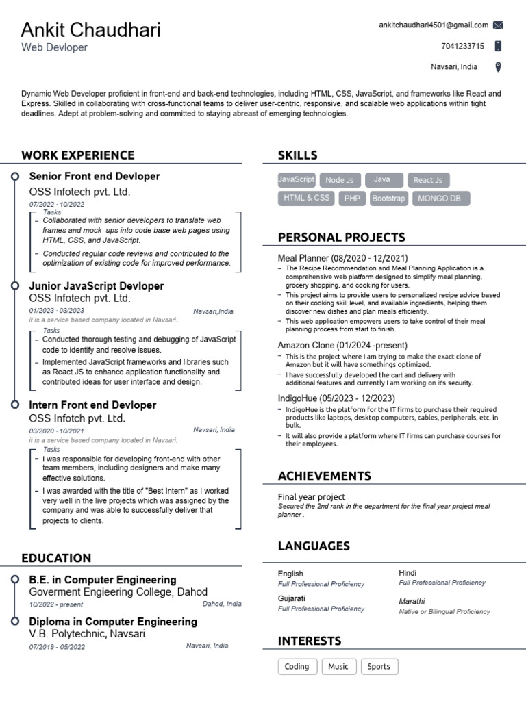 Ankit Frontenddevloper 1 | PDF | Java Script | World Wide Web