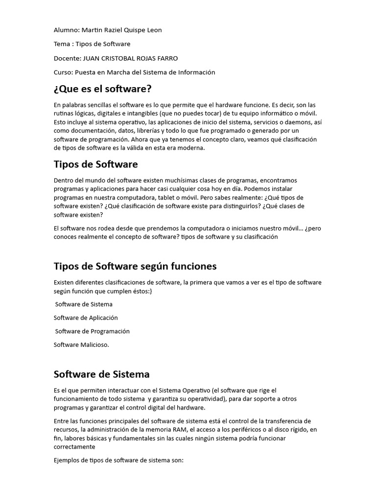 Clases de Software | PDF | Software libre | Software de la aplicacion