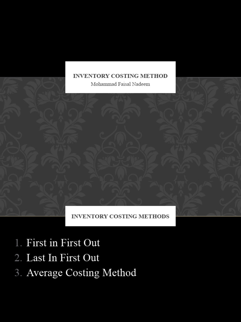 Inventory Costing Method | PDF | Inventory | Logistics