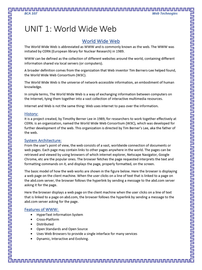 Fundamentals of Internet | PDF | World Wide Web | Internet & Web