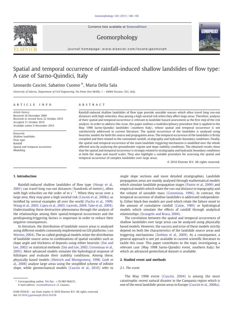 Artigo - Spatial and Temporal Occurence of Rainfall-Induced Shallow ... Artigo - Spatial and Temporal Occurence of Rainfall-Induced Shallow ...