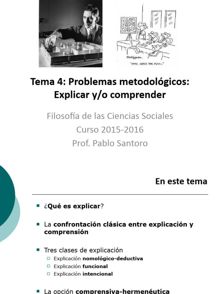 Tema 4 Explicar y Comprender | PDF | Ciencias Sociales | Educación en ...