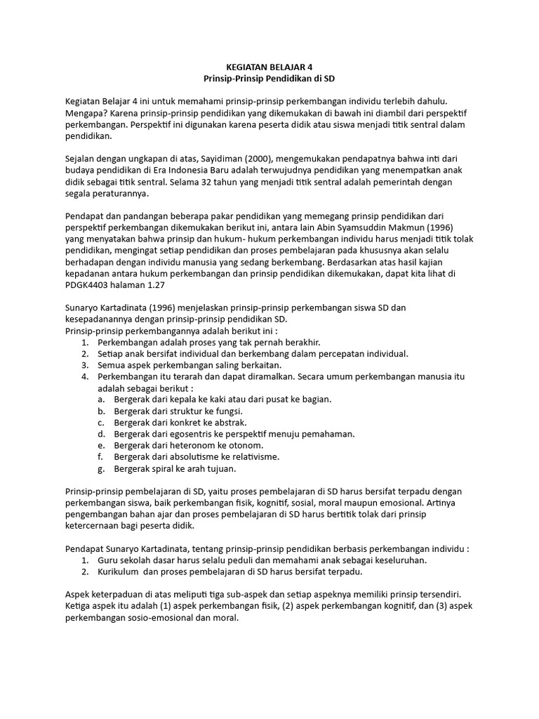 Modul 1 KB 4 Pendidikan Anak Di SD | PDF