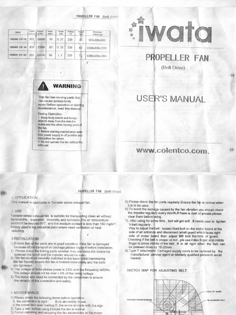 Tornado Exf 32 44 50 Manual | PDF