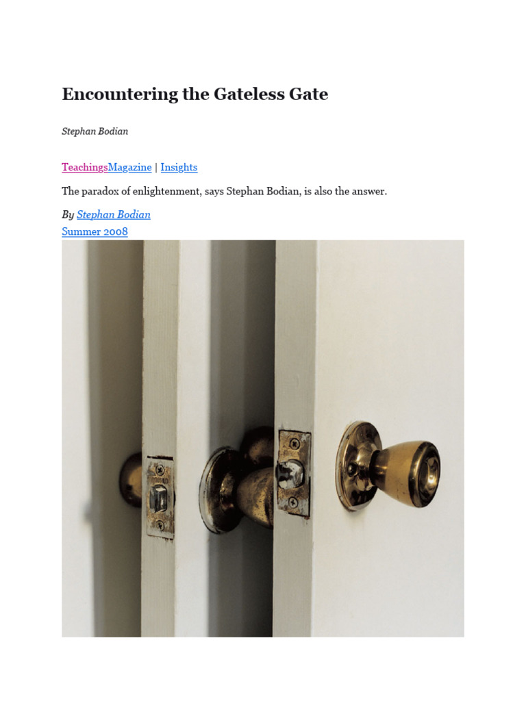 Understanding the Gateless Gate Paradox | PDF | Zen | Kōan