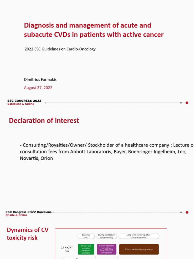 Diagnosis and mangement of acute and subacute CVDs in patients with ...
