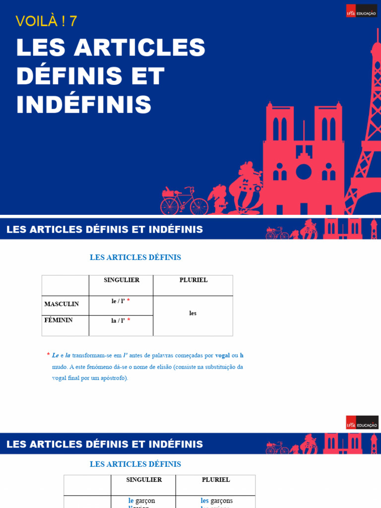 Les Articles Définis Et Indéfinis | PDF | Relations syntaxiques ...