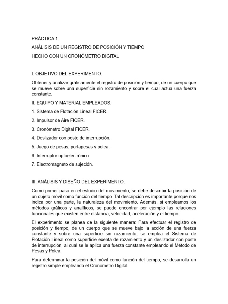 Lab Prac-1 | PDF | Fuerza | Hora