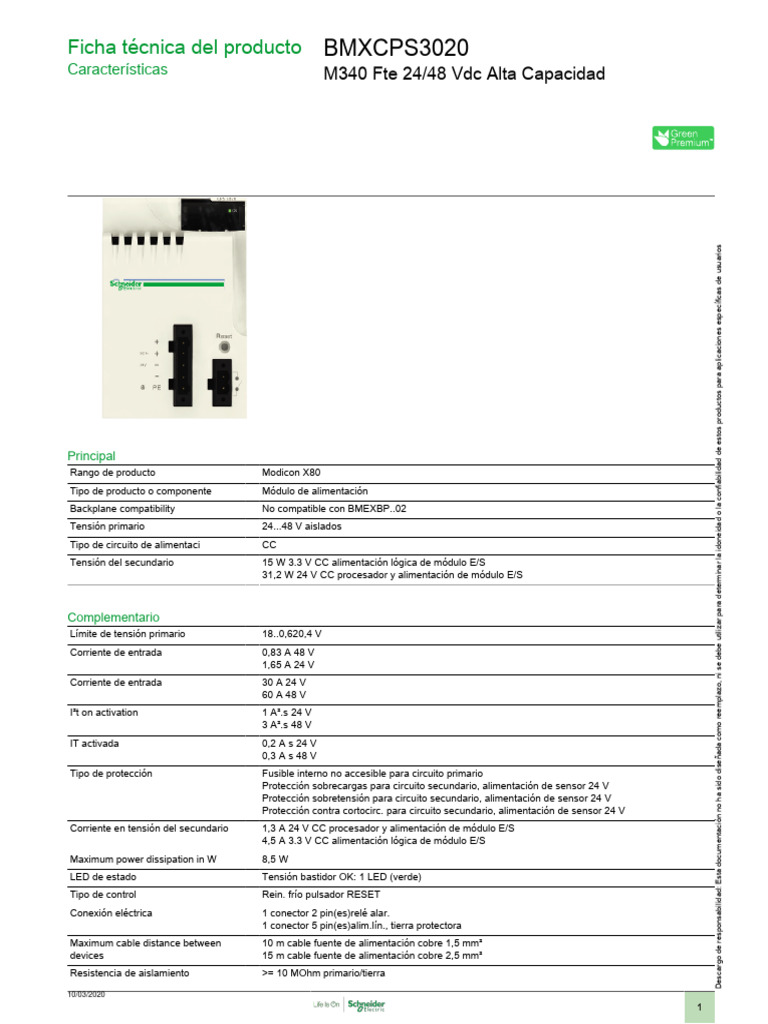 BMXCPS3020 | PDF | Electrónica | Electricidad