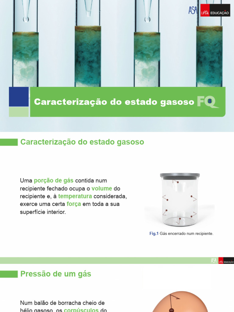 Características e Pressão dos Gases | PDF | Gases | Pressão