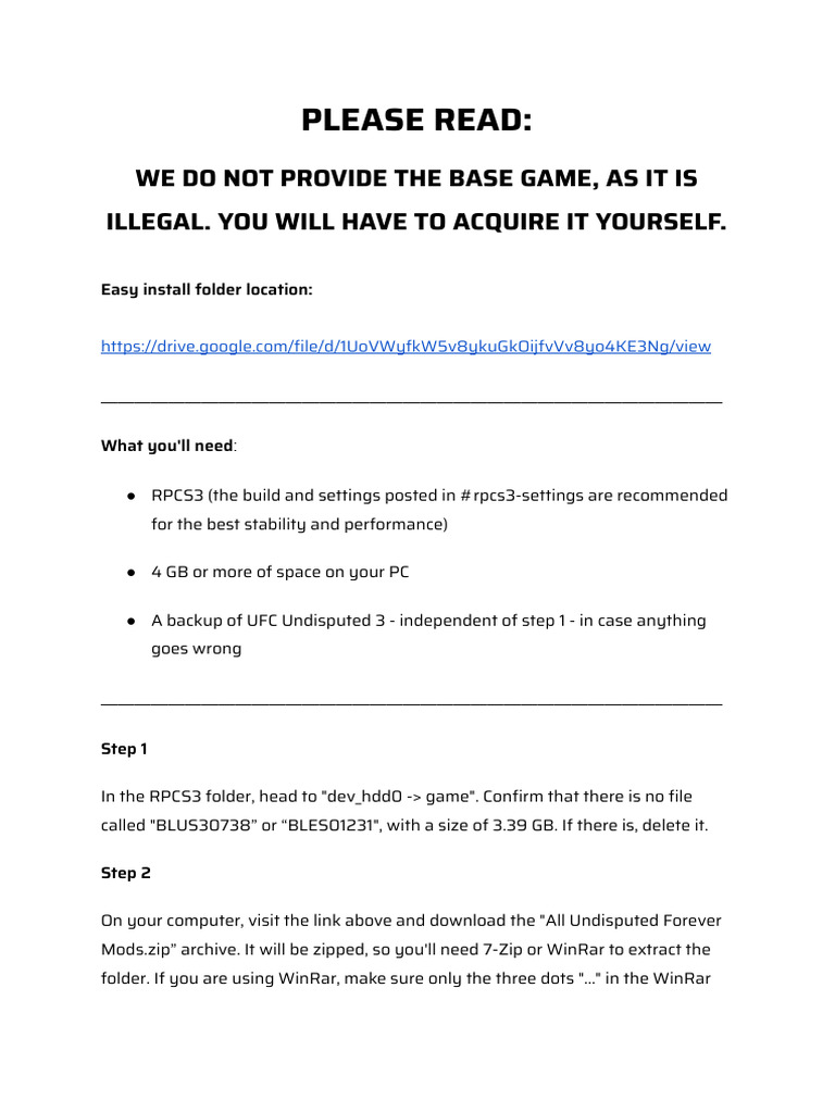 Undisputed Forever - All Mods Guide RPCS3 | PDF | Computers | Technology & Engineering