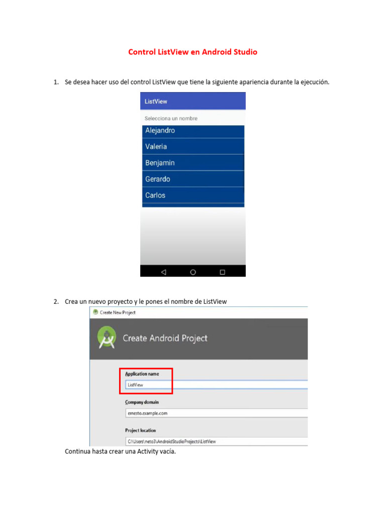 Control ListView en Android Studio | PDF | Xml | Android (sistema operativo)