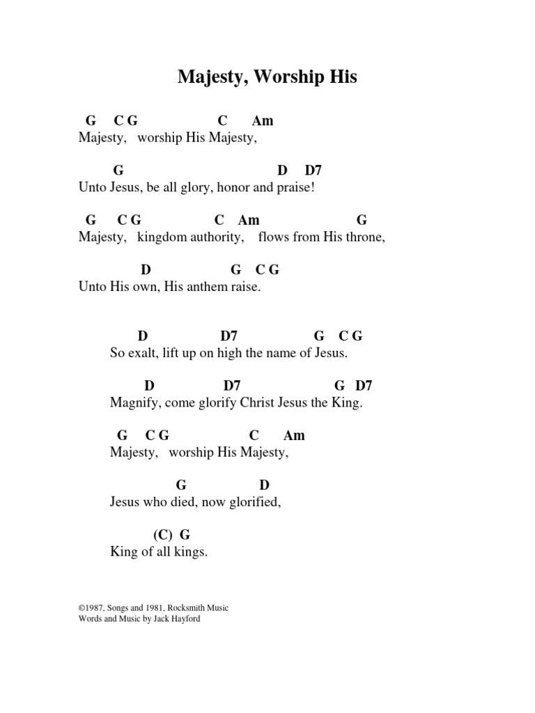 Majesty Worship Lyrics and Chords | PDF
