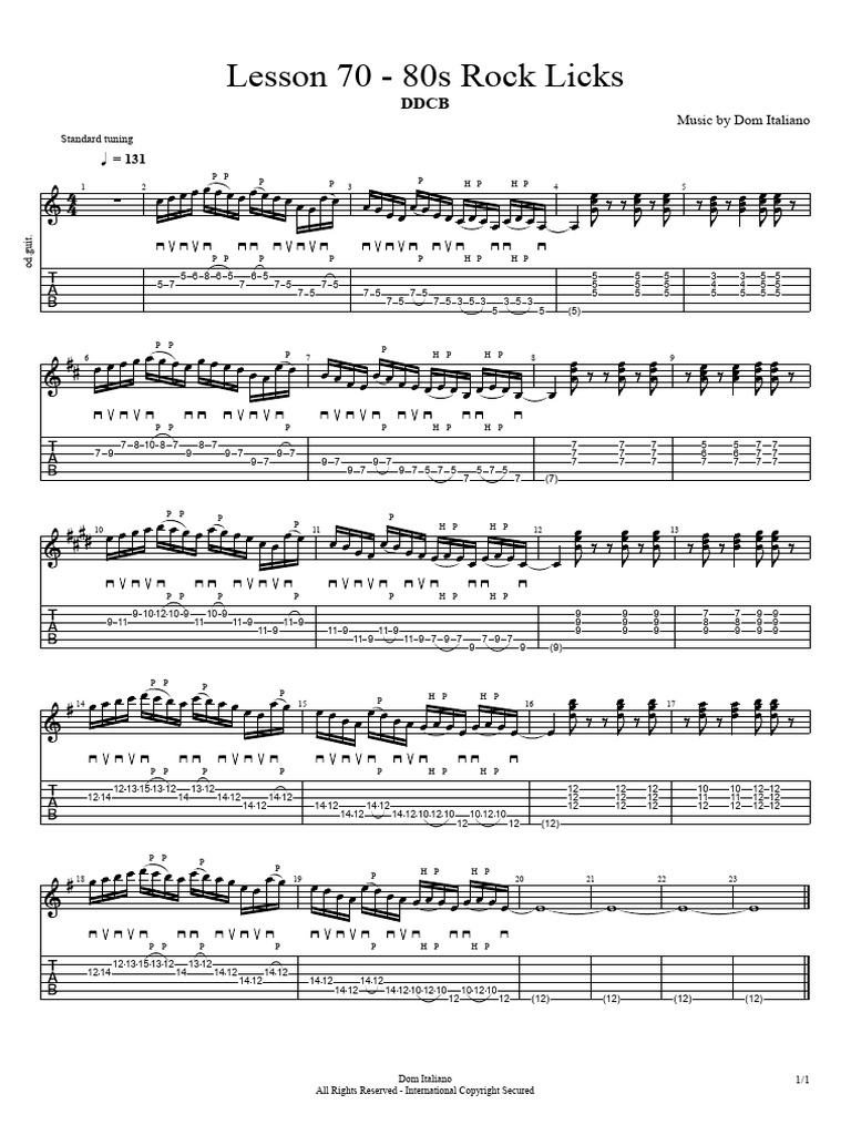 Lesson 70 - 80s Rock Licks | PDF | Intellectual Works | Property Law