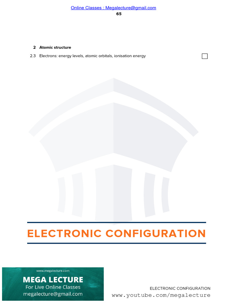 2 Electronic Configuration Notes 1 | Download Free PDF | Proton | Neutron