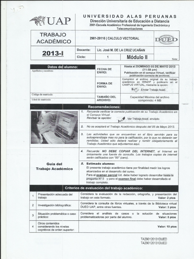 2013 UAP CalculoVectorial | PDF