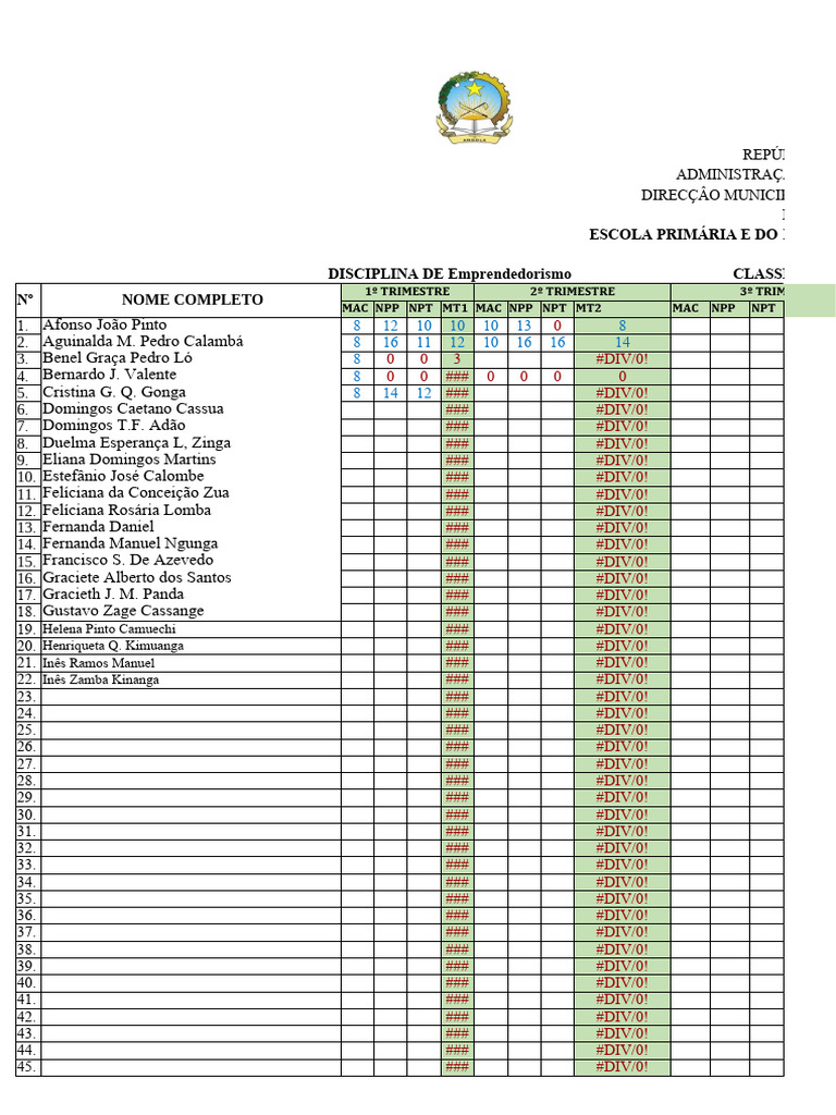 Pauta Do Ensino Primário | PDF | Xadrez