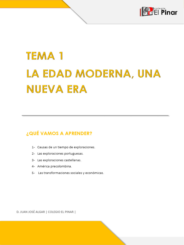TEMA1 Level3 LaEdadModernaunanuevaera | PDF | Cristobal colon | Período moderno temprano