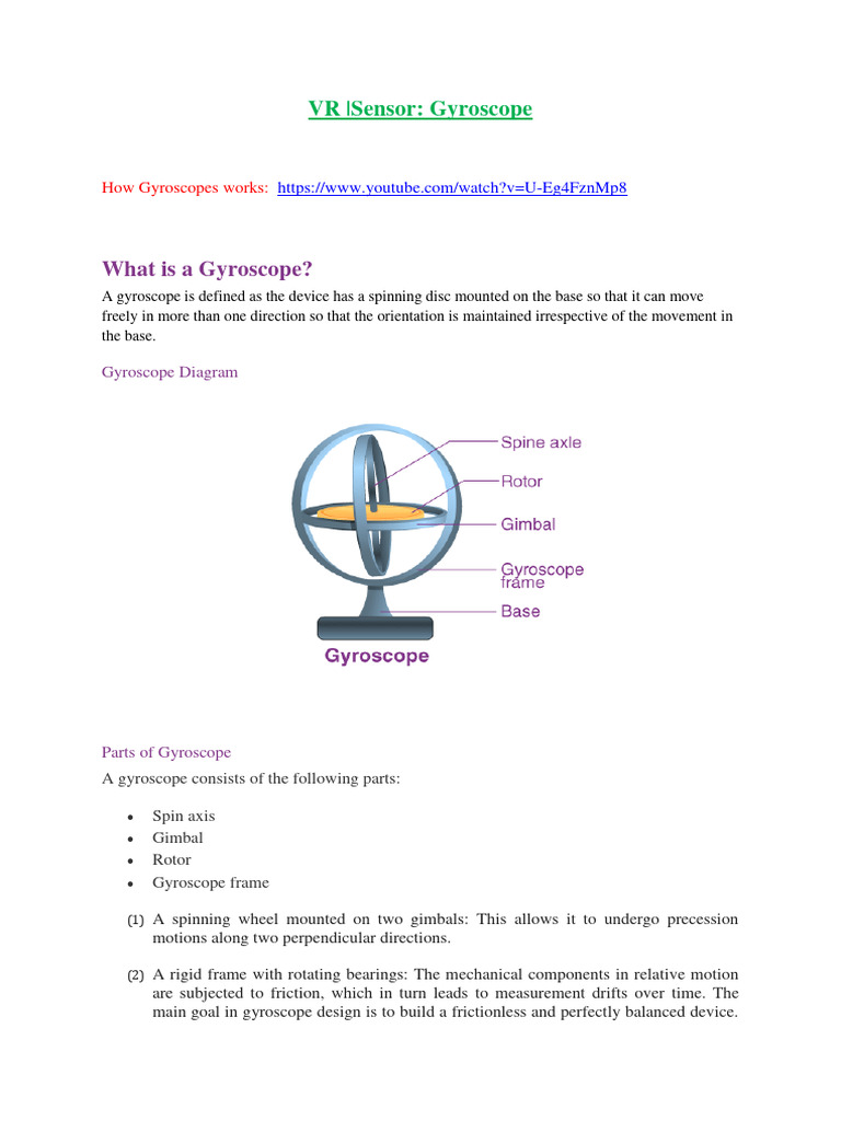VR Sensors | PDF | Gyroscope | Rotation