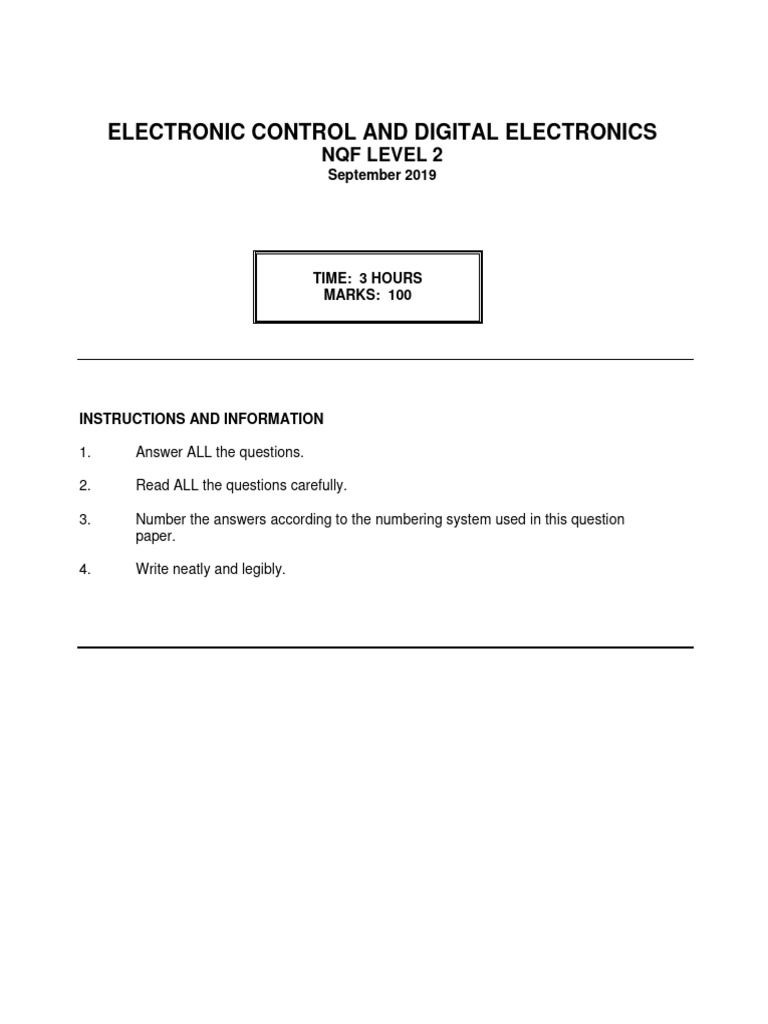 NC (V) Electrical Control and Digital Electronics Lvl2 September 2019-1 ...