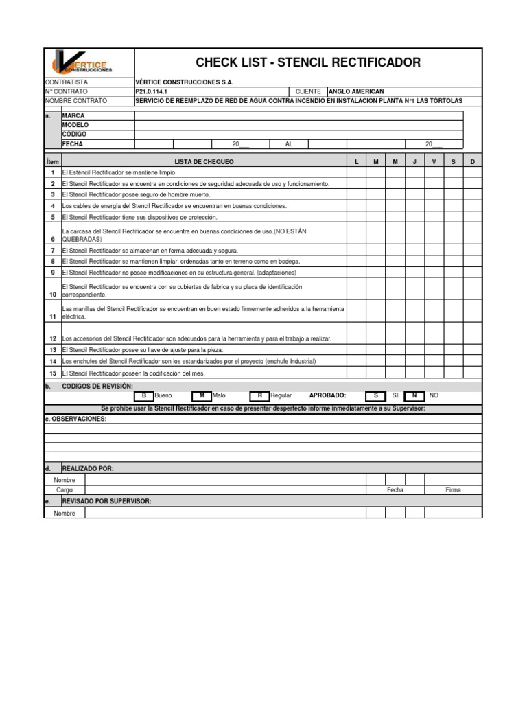 Check List Stencil | PDF