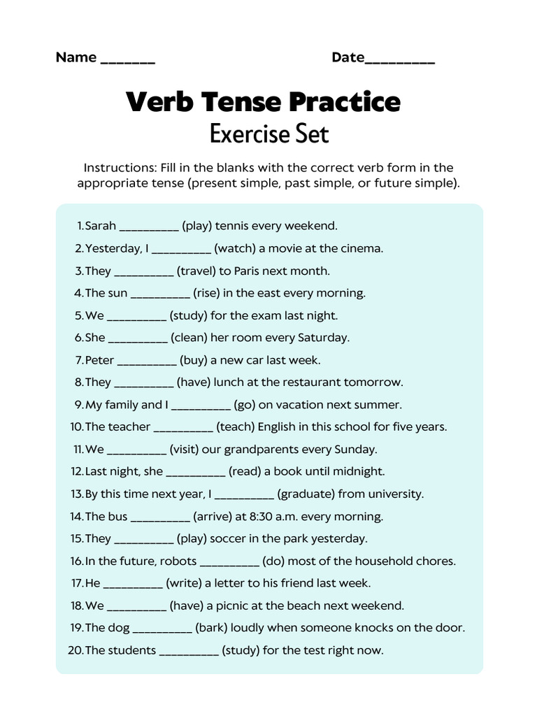REview English Grammar Simple Tense Worksheet | PDF | Linguistics | Grammar