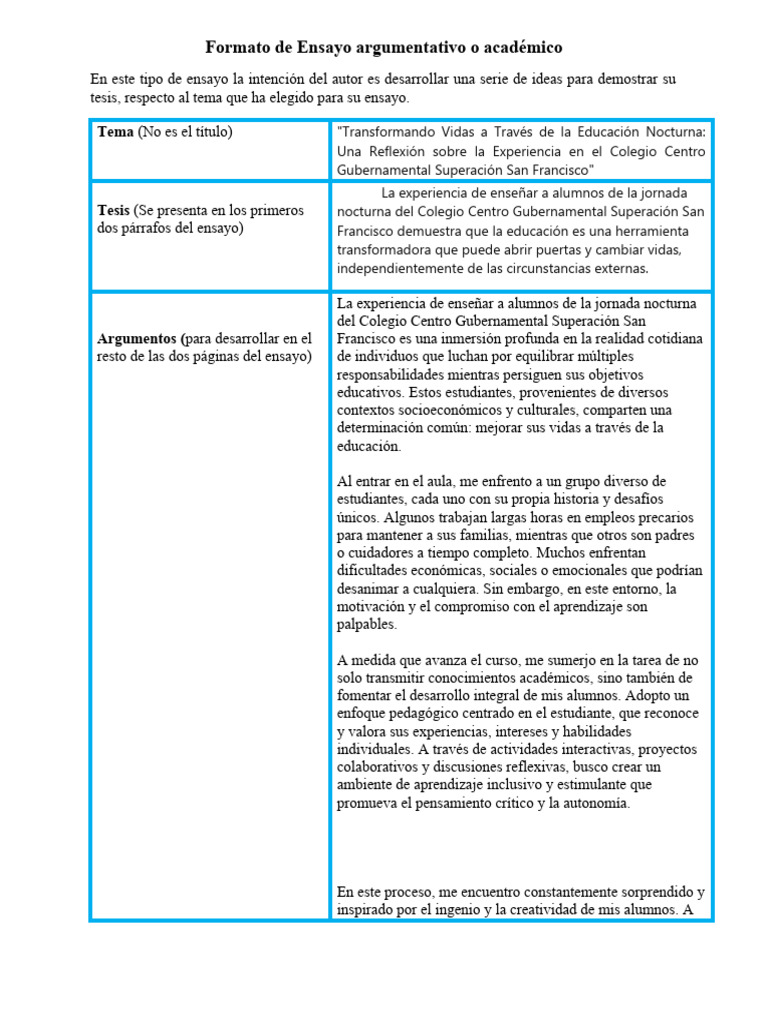 Esquema de Ensayo Limpio A | Descargar gratis PDF | Aprendizaje | Creatividad