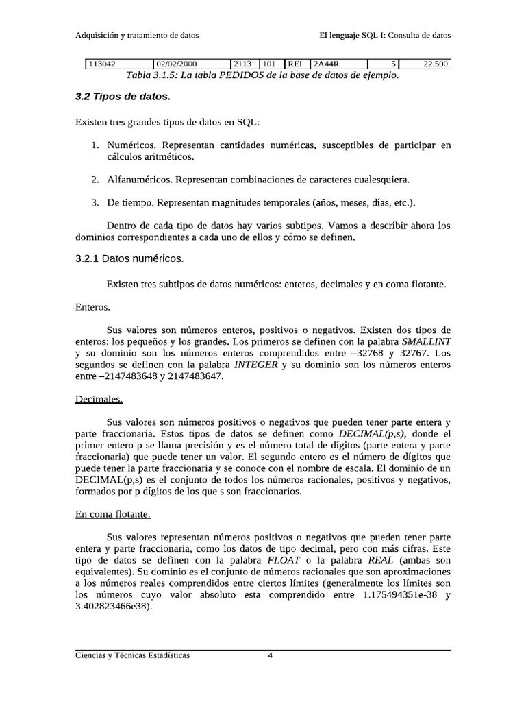 Tipos de Datos SQL | PDF