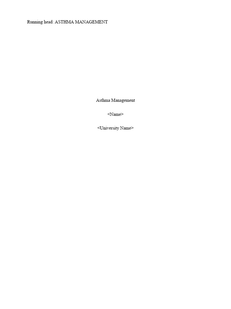 Asthma Management | PDF | Asthma | Breathing