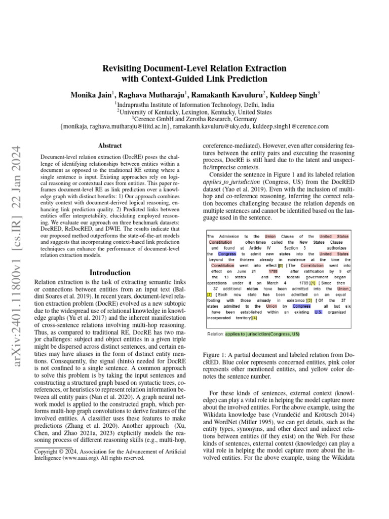 Revisiting Document Level Relation Extraction With Context Guided Link