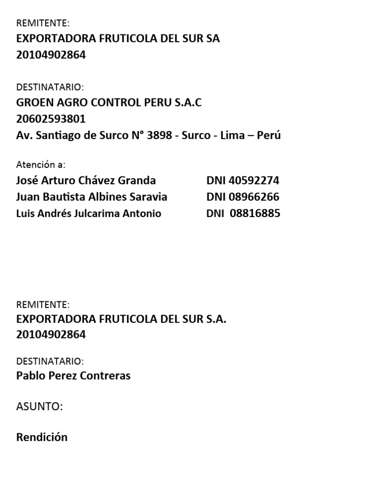 Rotulo Encomienda | PDF