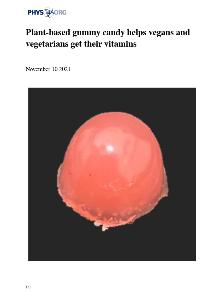 2021 11 Plant Based Gummy Candy Vegans Vegetarians | PDF ...
