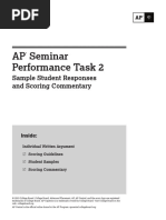 AP Seminar Performance Task 1: Individual Research Report (IRR) Rubric ...