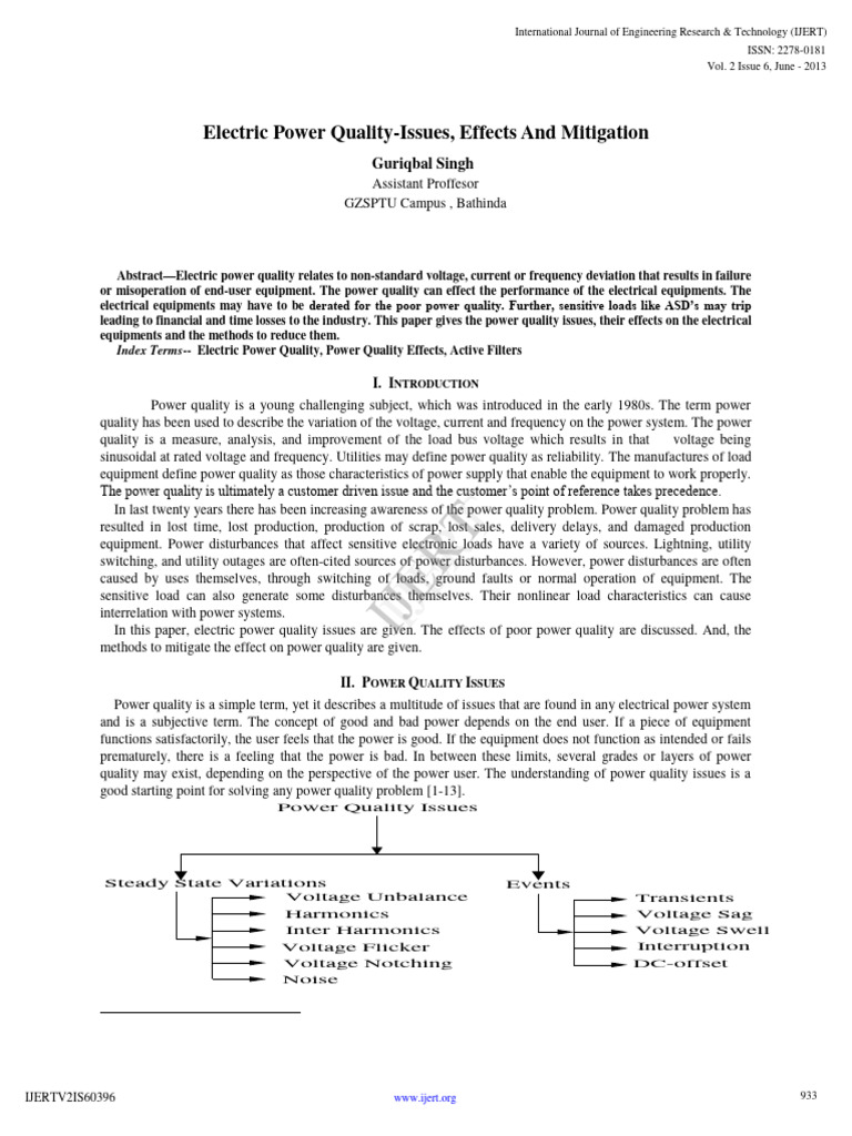 Electric Power Quality Issues Effects and Mitigation | PDF | Capacitor | Transformer