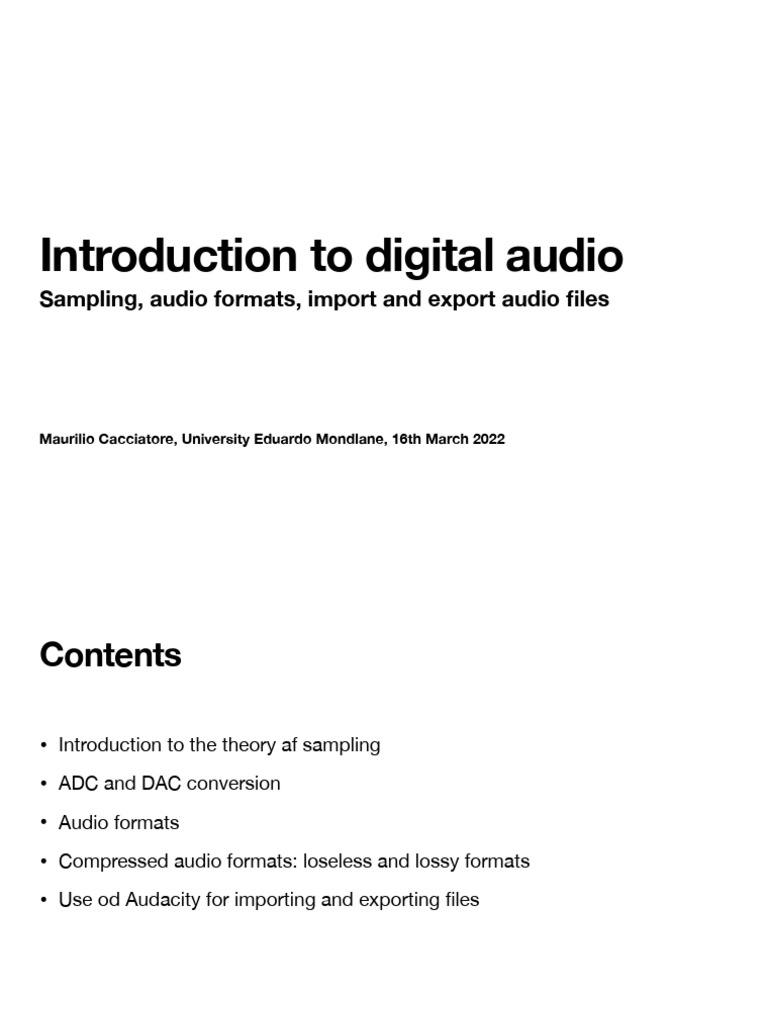introduction to sampling | PDF | Digital Audio | Sampling (Signal Processing)