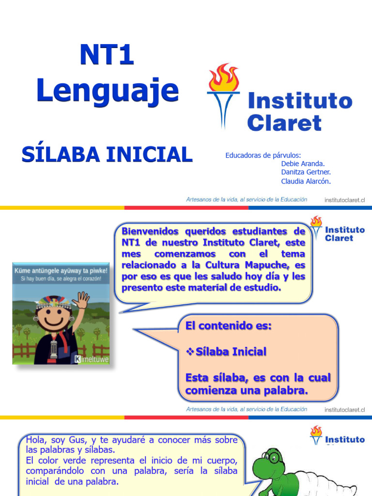 Sílaba Inicial en Palabras para NT1 | PDF