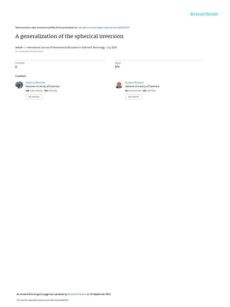 A Generalization of The Spherical Inversion | PDF | Sphere | Ellipse